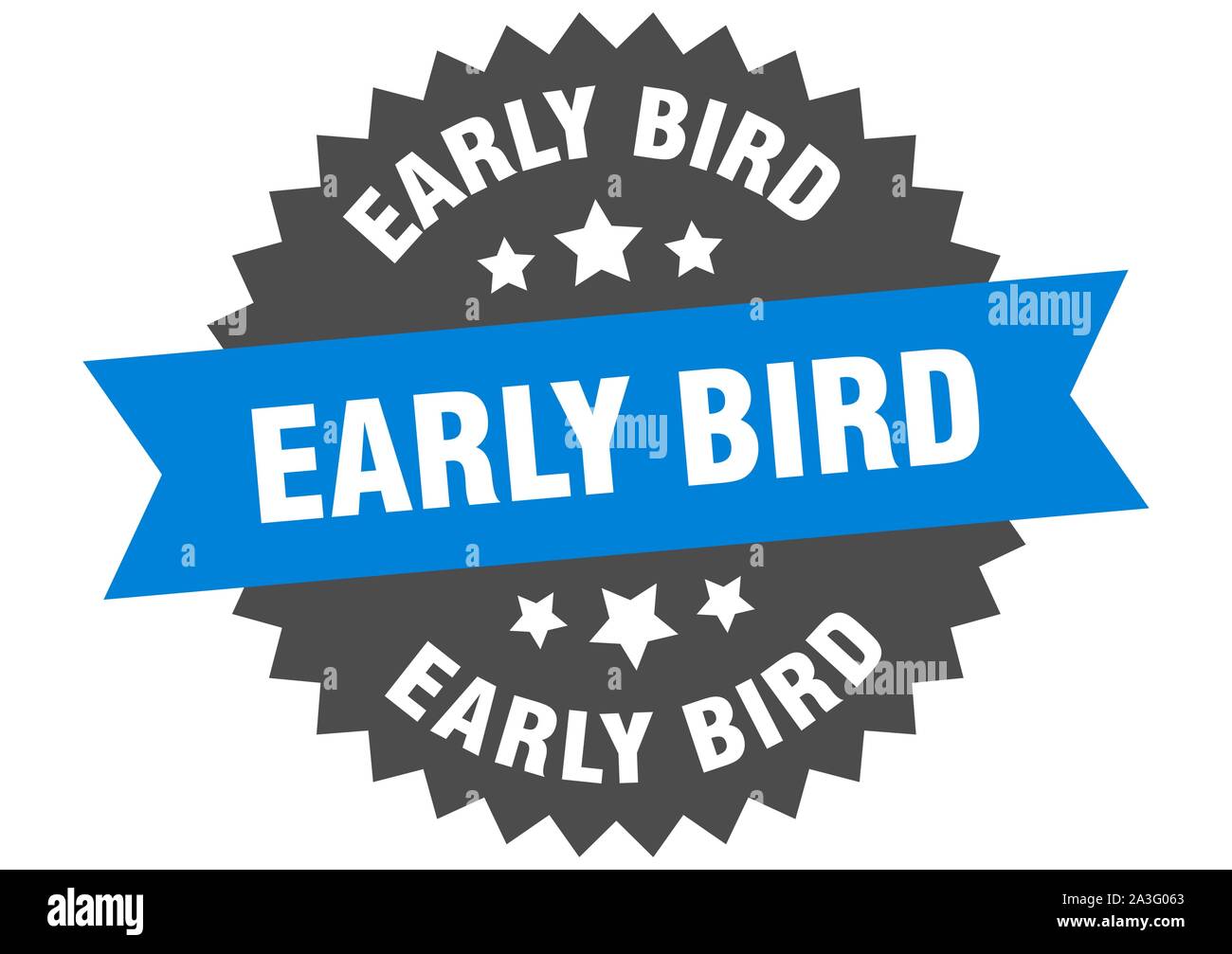early bird sign. early bird blue-black circular band label Stock Vector ...