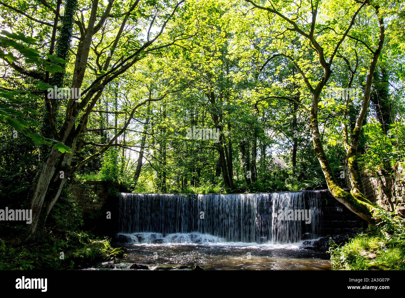 Waterfall at Magdale, Honley Stock Photo - Alamy