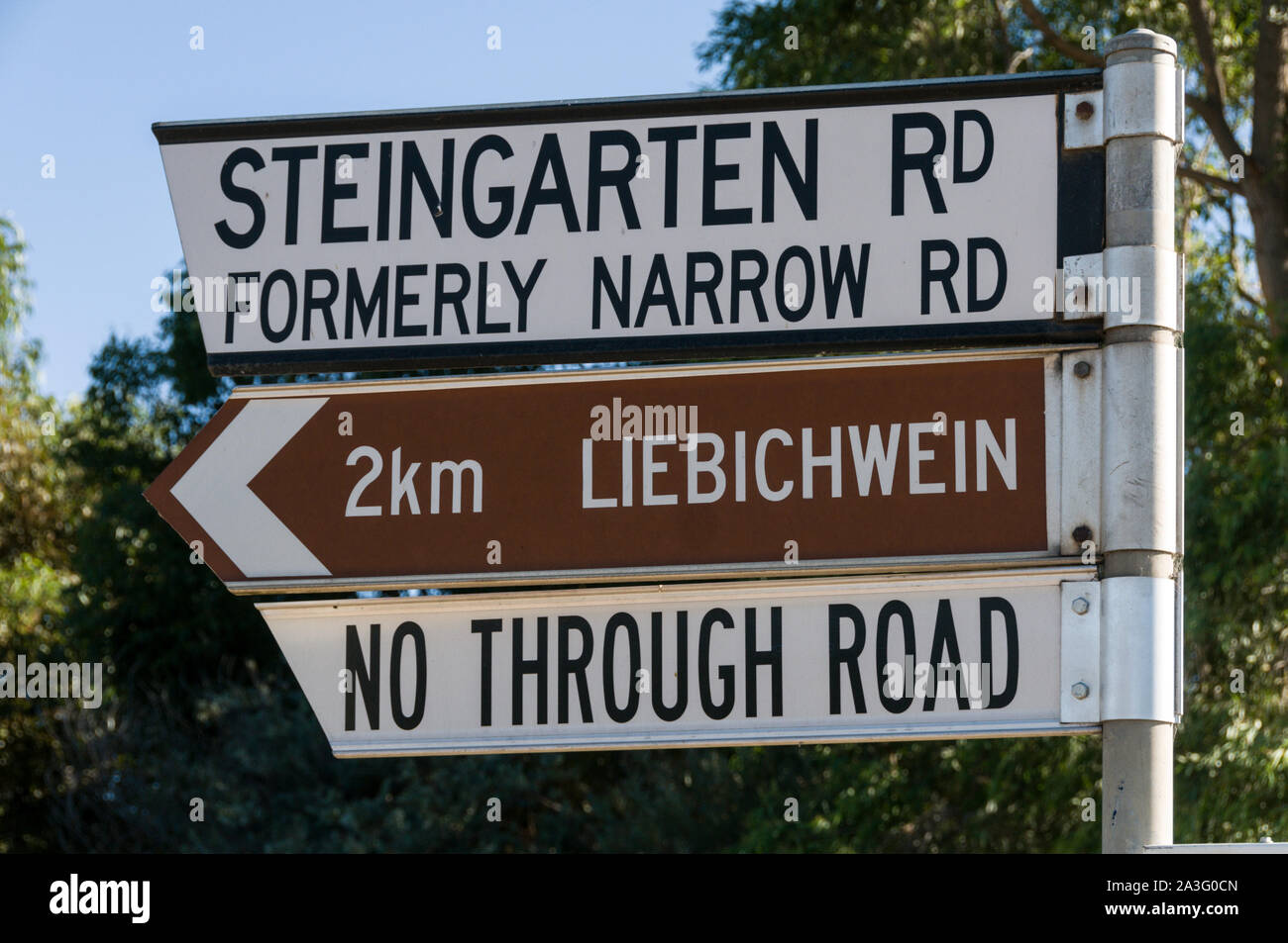 A winery direction sign for Leibich wines, Leibichwein and Steingarten ...