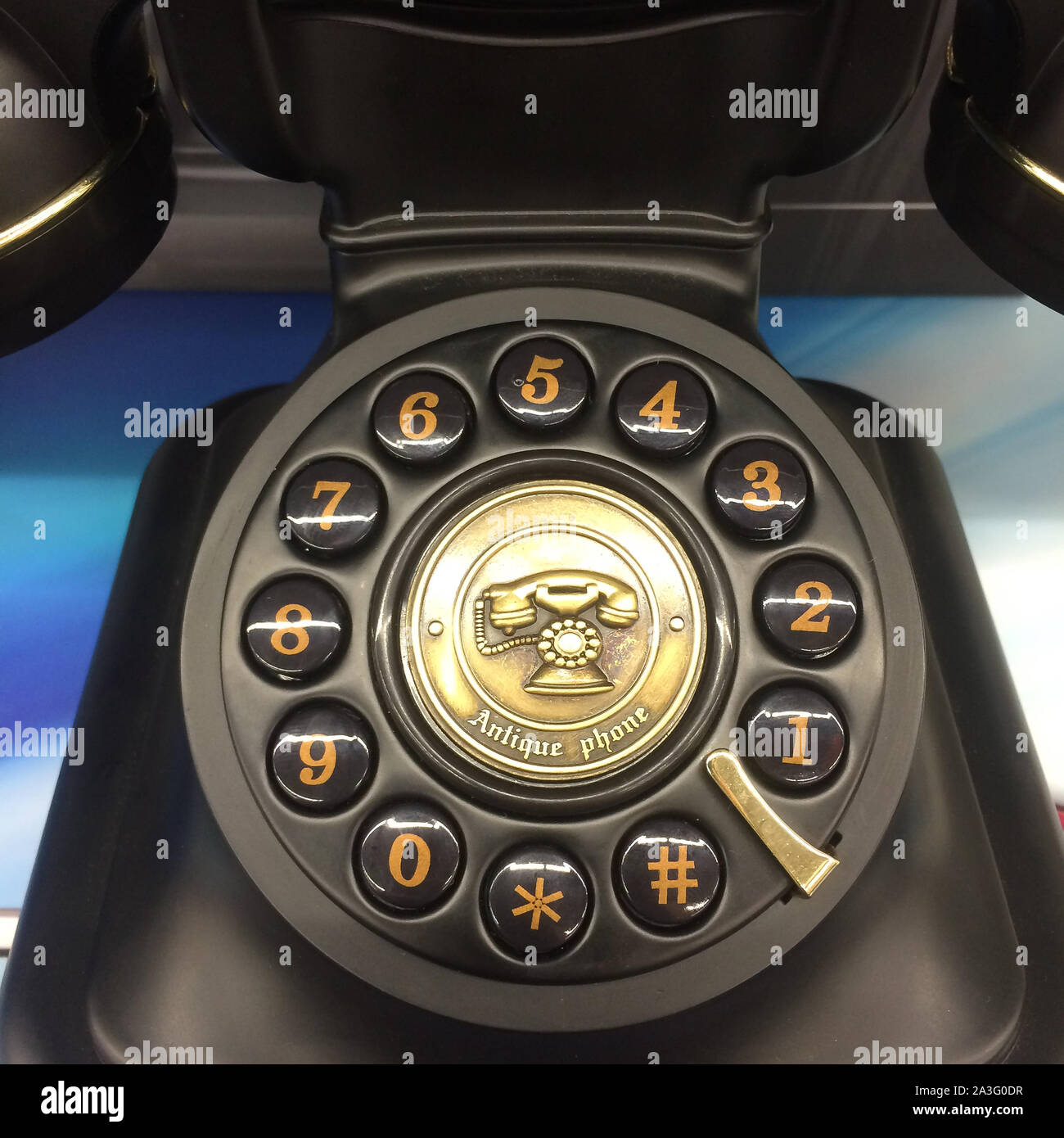 Dial numbers of Antique phone with relief of retro phone Stock Photo ...