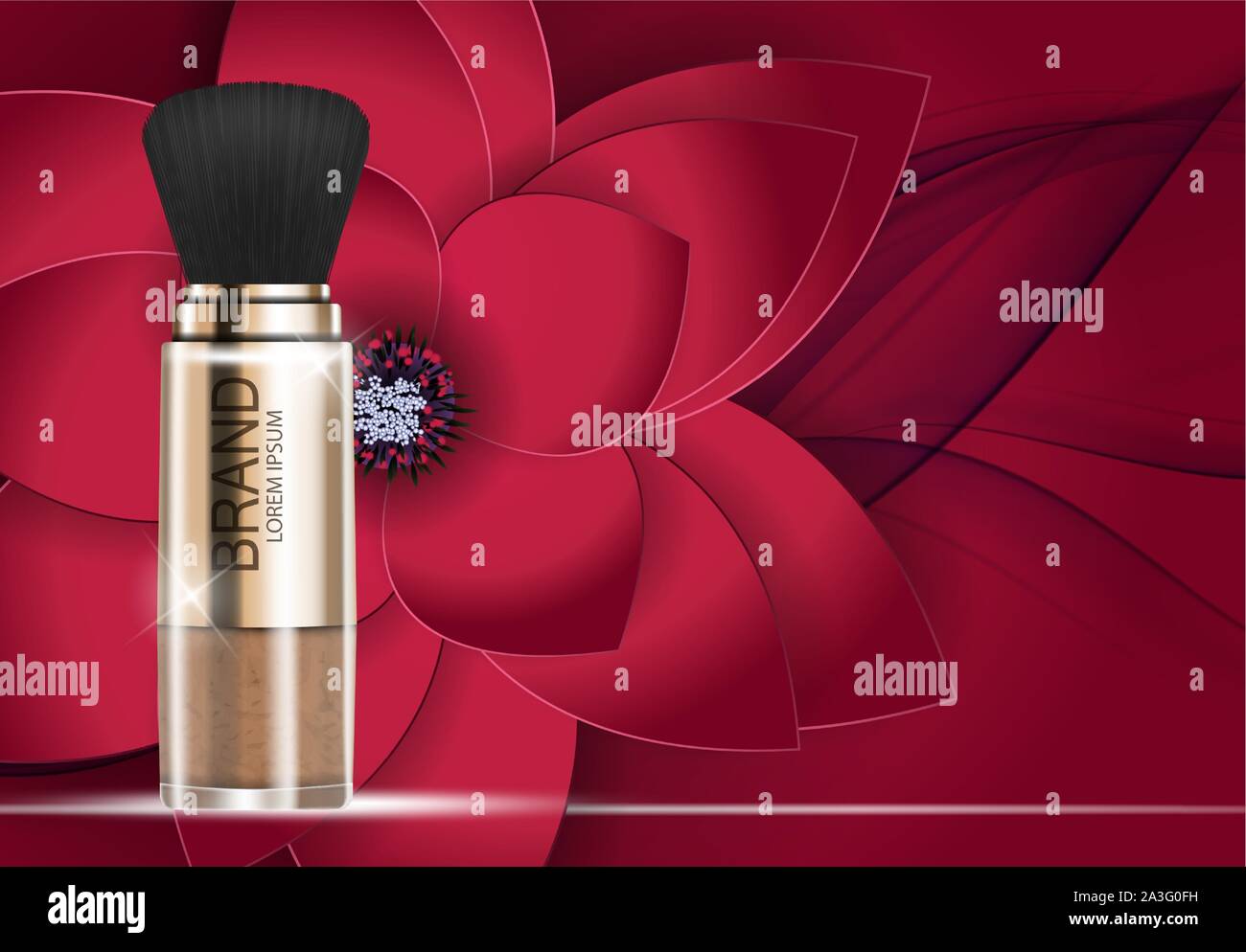 Design Cosmetics Product Powder Template for Ads or Magazine Background ...