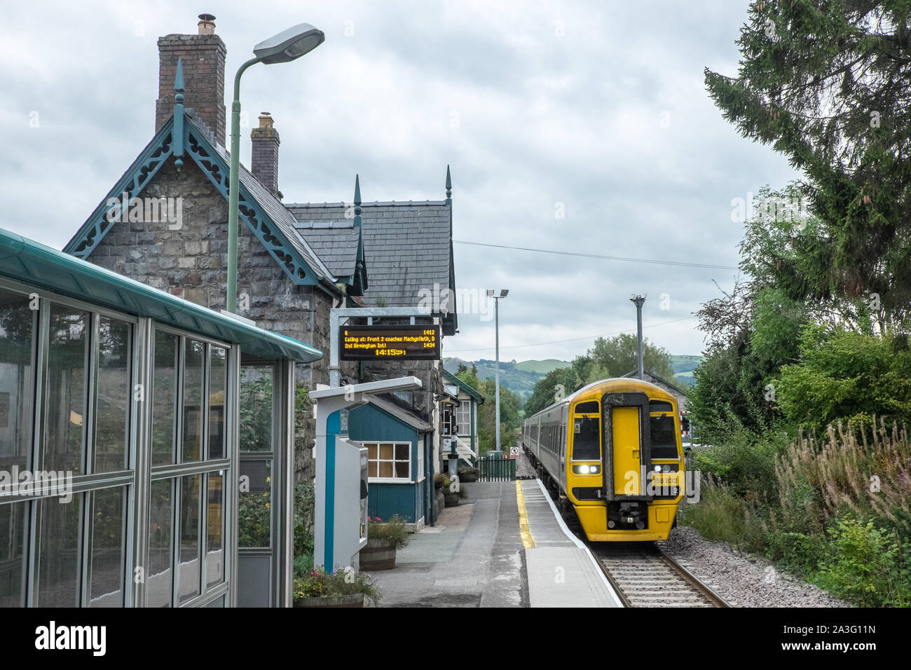 Transport for Wales,Train,platform,Train station,rail,railway,Caersws ...