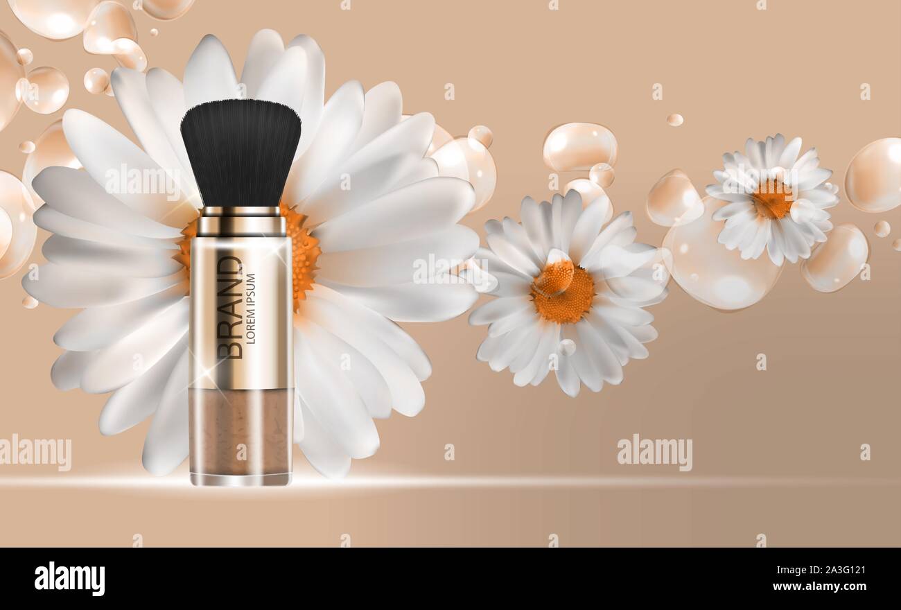 Design Cosmetics Product Powder Template for Ads or Magazine Background ...