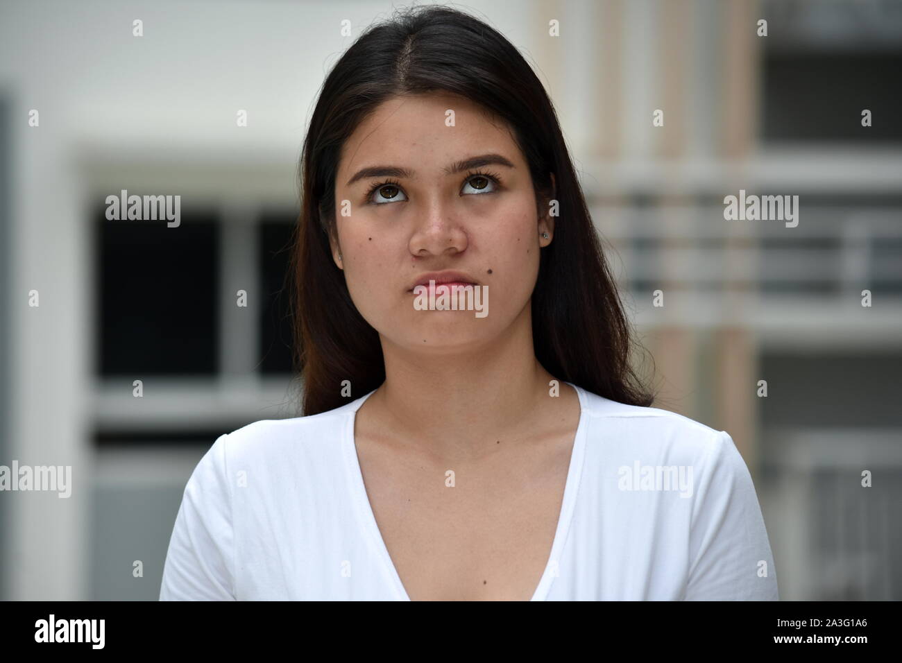 A Young Diverse Female And Apathy Stock Photo - Alamy