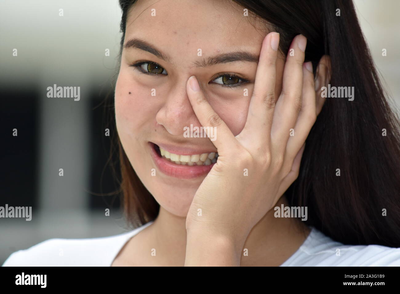 Timid beautiful asian female hi-res stock photography and images - Alamy