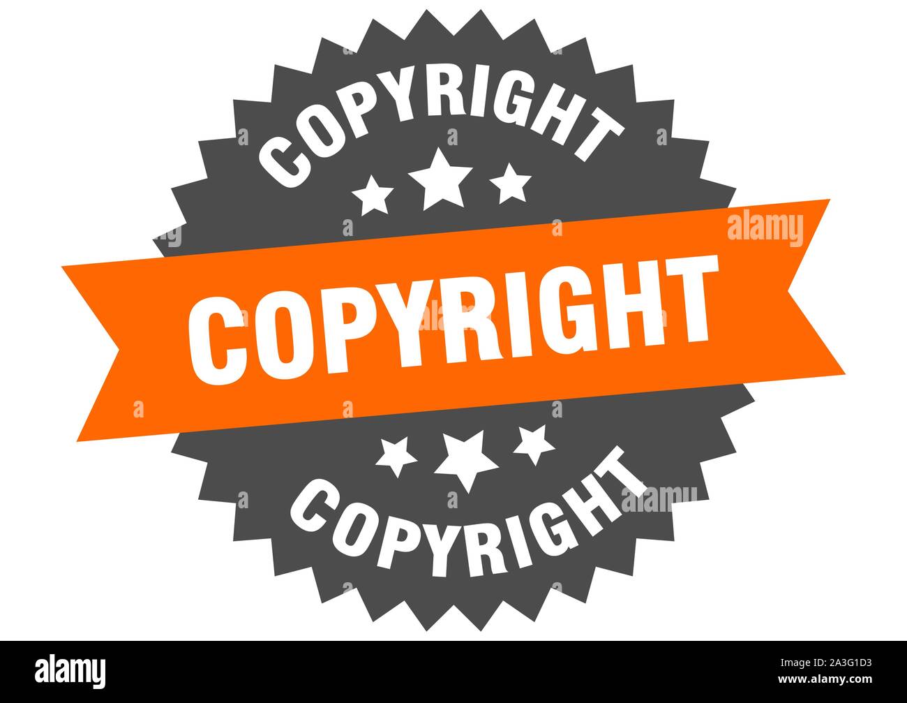 copyright sign. copyright orange-black circular band label Stock Vector ...