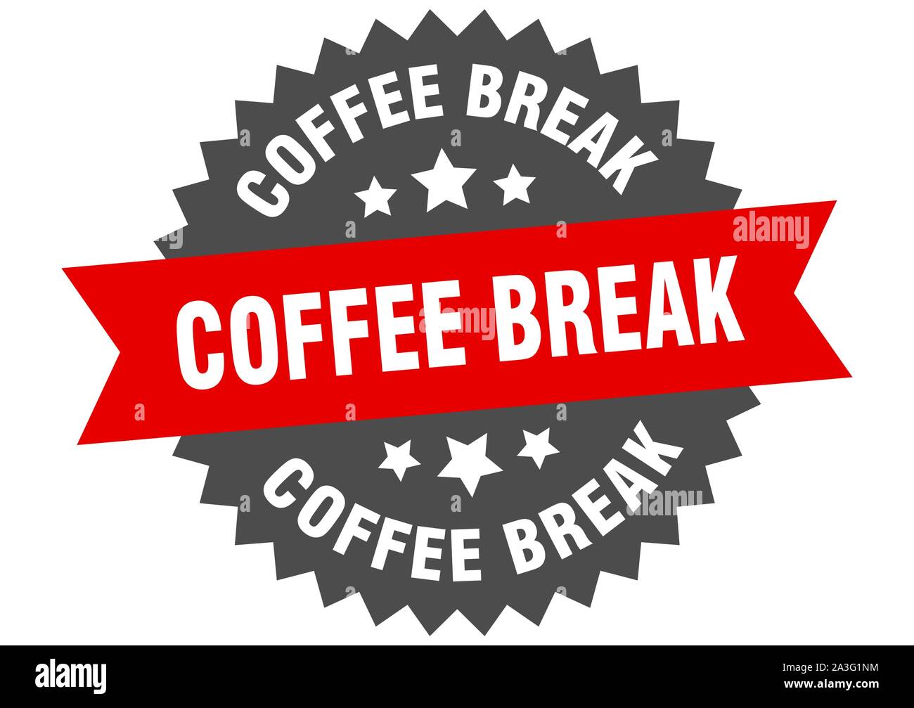 coffee break sign. coffee break red-black circular band label Stock ...