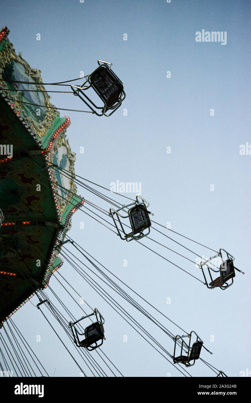 Vienna, Austria - June 21, 2019: Carousel spinning at the Prater ...