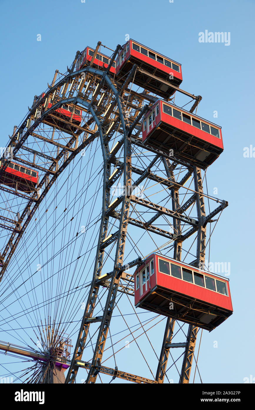 Ferris wheel of Vienna Prater Park named as Wurstelprater Stock Photo ...