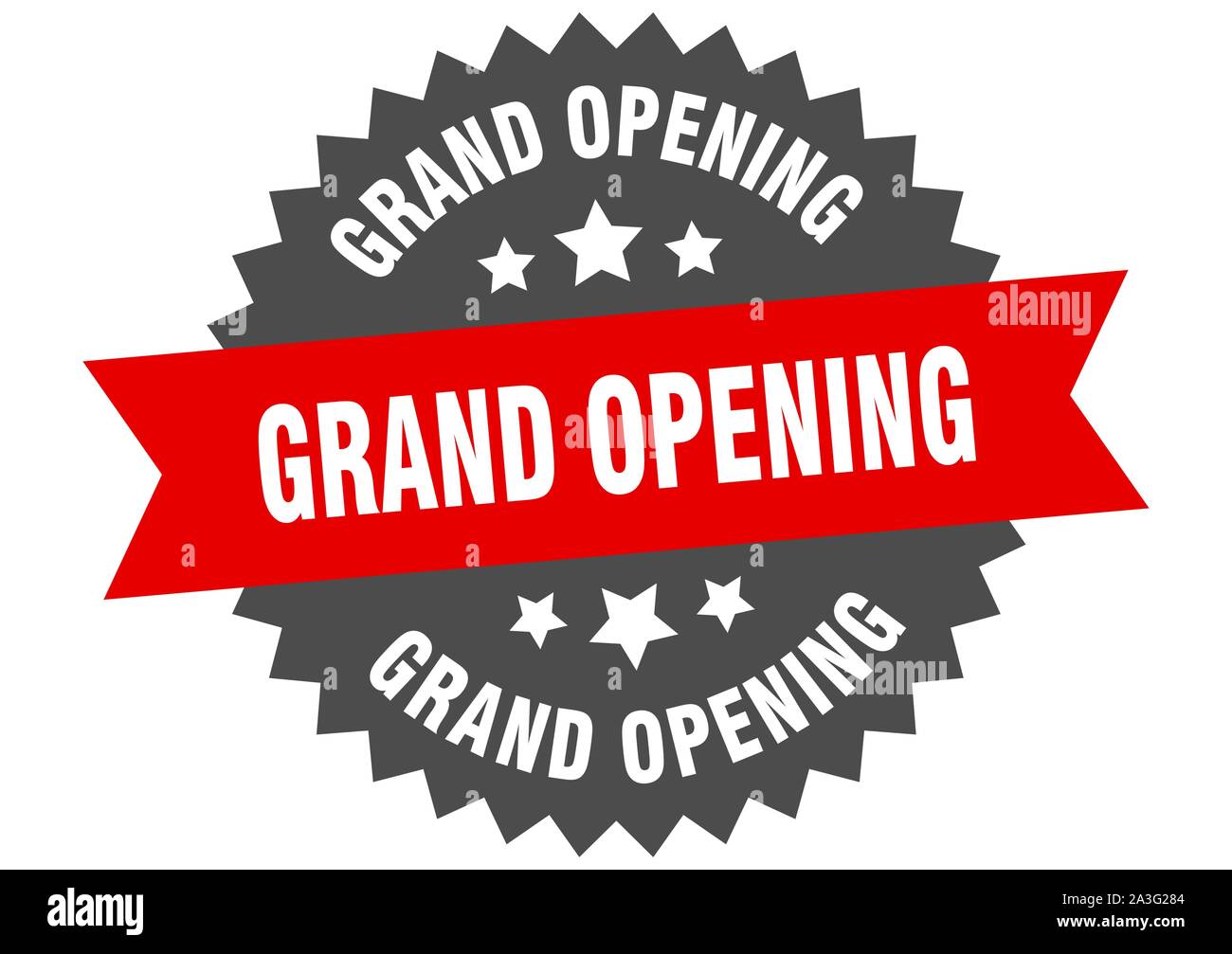 grand opening sign. grand opening red-black circular band label Stock ...