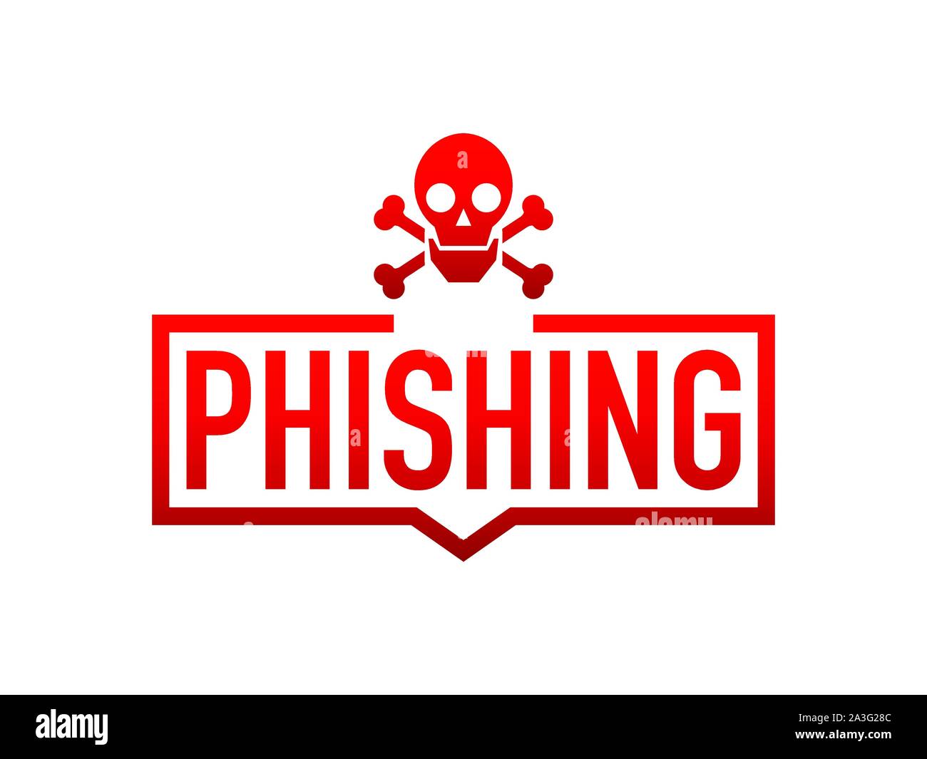 Phishing label on the white background. Flat vector illustration Stock ...