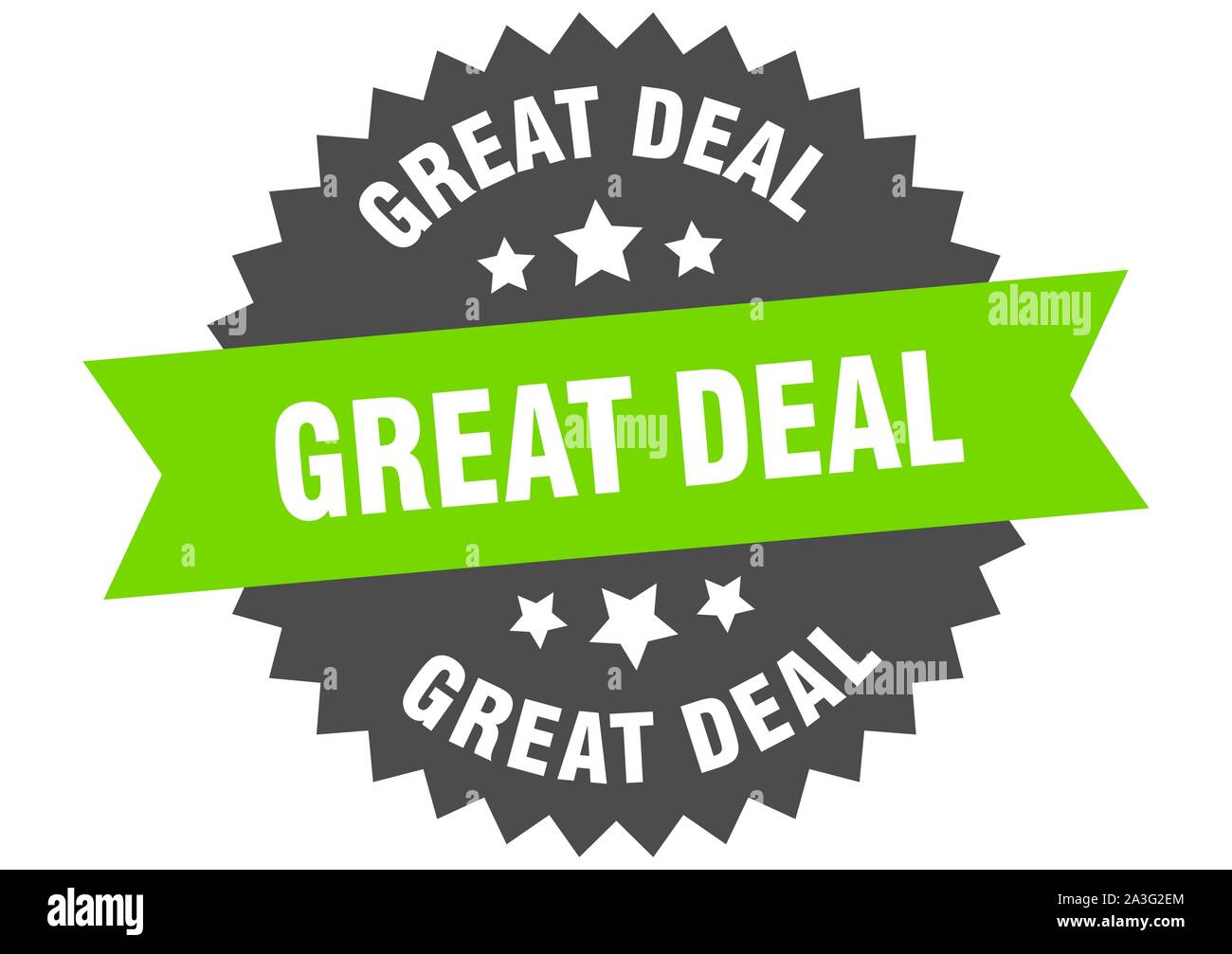 great deal sign. great deal green-black circular band label Stock ...