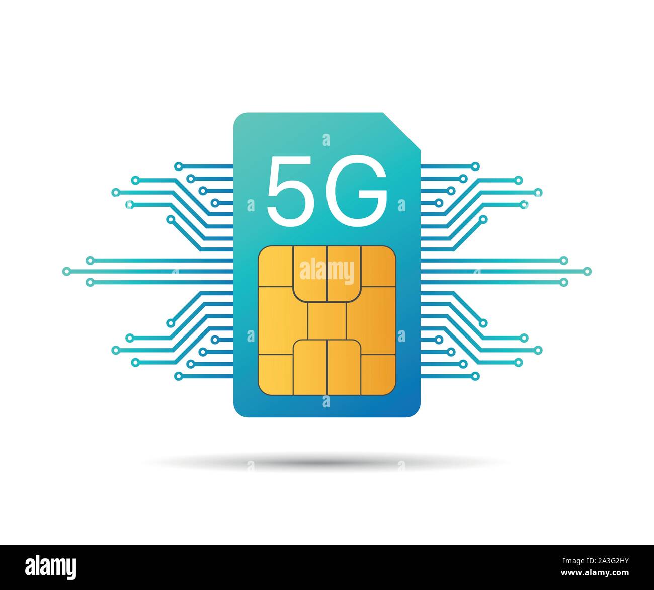 5G Sim Card. Mobile telecommunications technology symbol. Vector ...