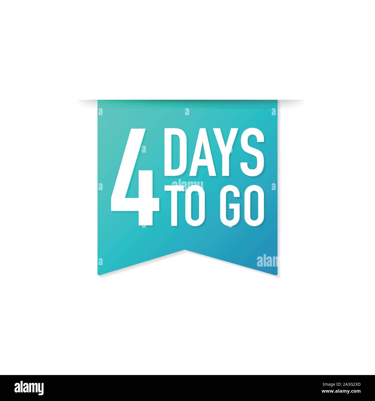 4 Days to go colorful ribbon on white background. Vector illustration ...