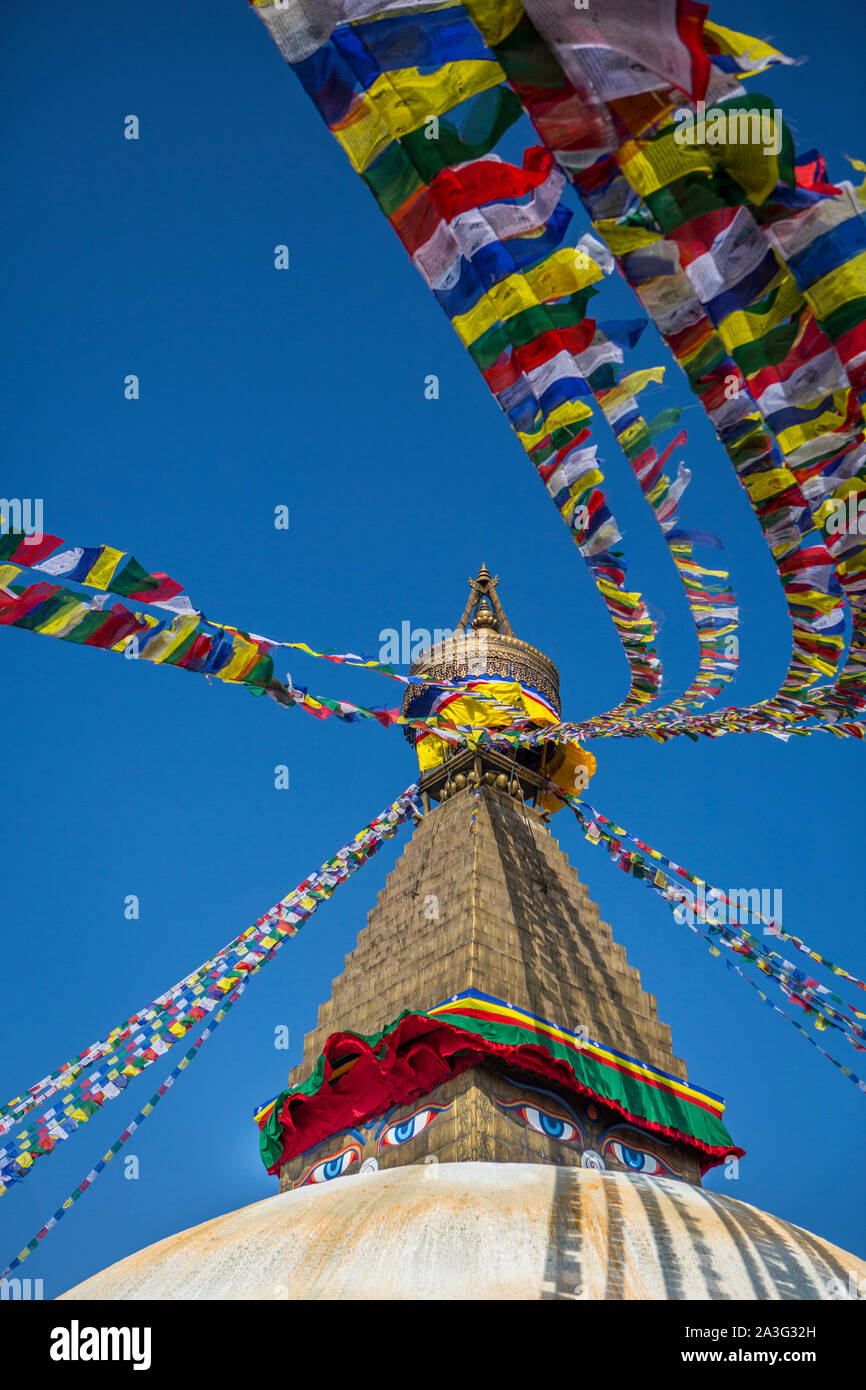 Boudhanath Stupa, an iconic Buddhist site in Kathmandu, Nepal Stock ...