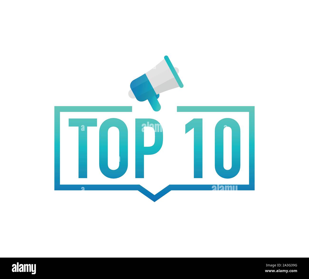 Top 10 - Top Ten colorful label on white background. Vector stock ...