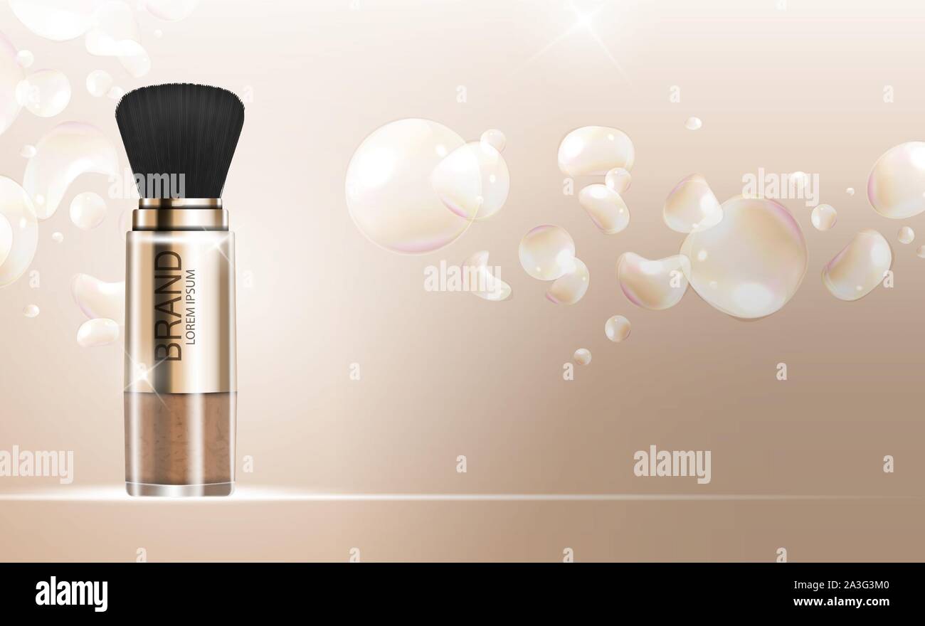 Design Cosmetics Product Powder Template for Ads or Magazine Background ...