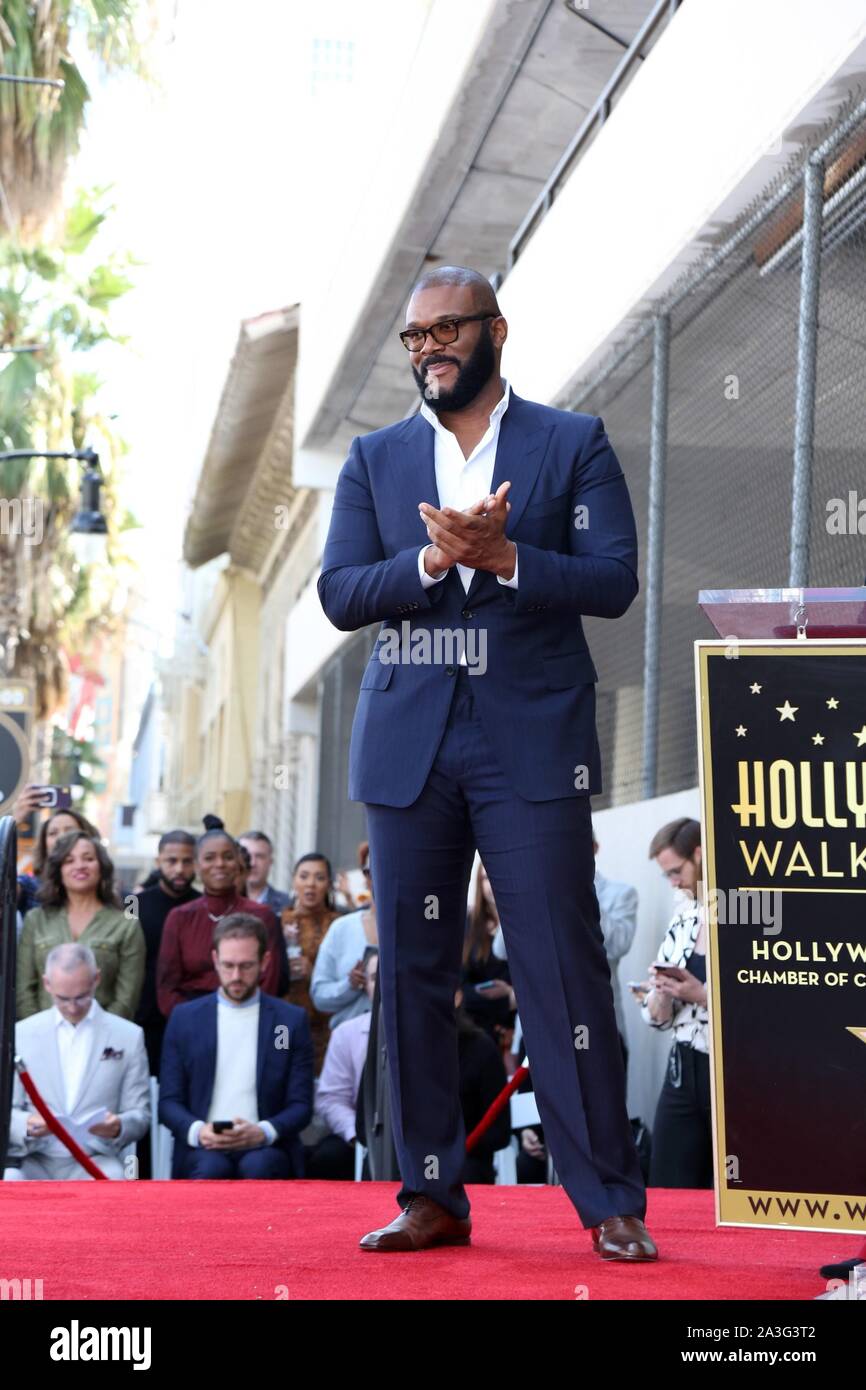Tyler Perry at the induction ceremony for Star on the Hollywood Walk of ...