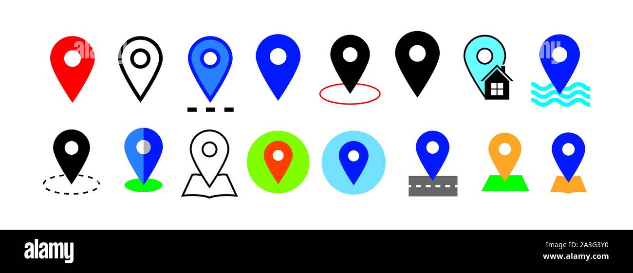 Placeholder flat symbol set, location vector icons Stock Vector Image ...