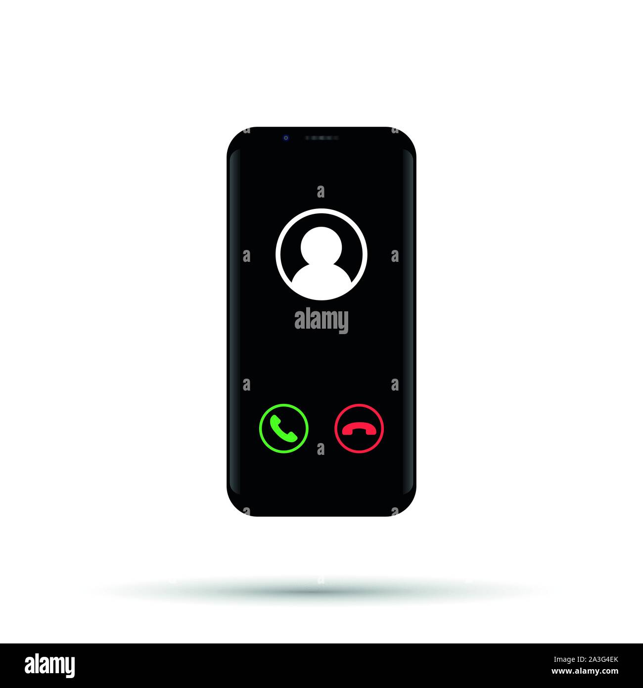 Smartphone with incoming call on display, vector stock isolated mobile ...