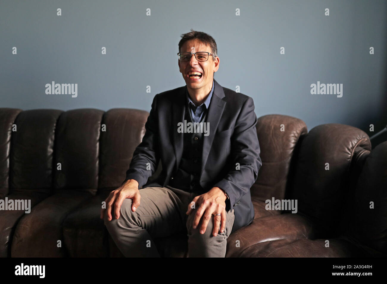 Professor Didier Queloz of Cambridge University at a press conference ...