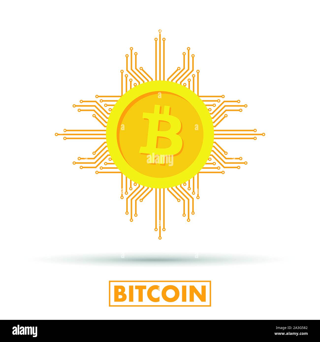 Bitcoin concept. Cryptocurrency logo sigh. Digital money. Block chain ...