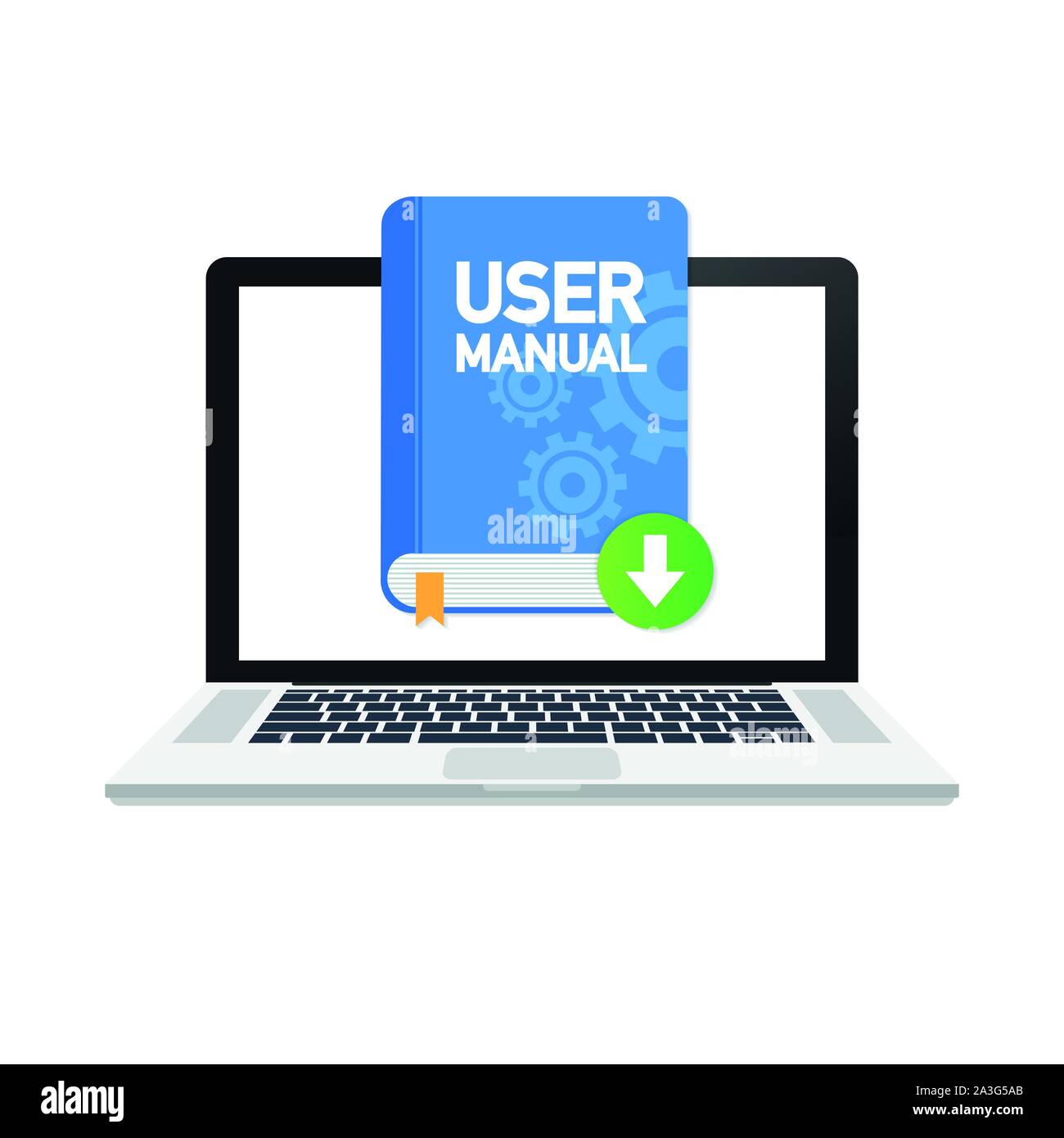 Download User manual book illustration in flat style. Vector stock ...
