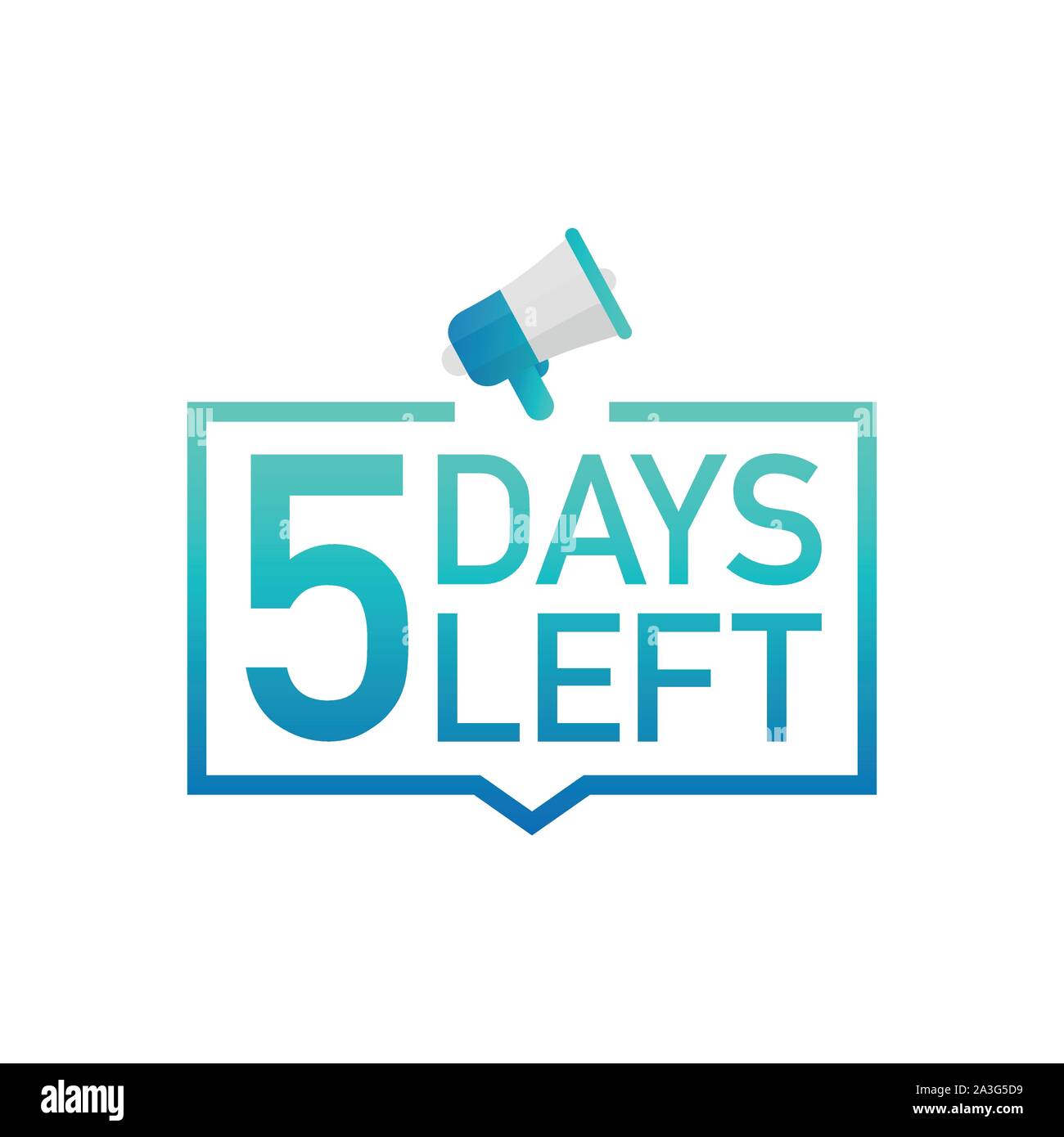 5 Days Left label on white background. Flat icon. Vector stock ...