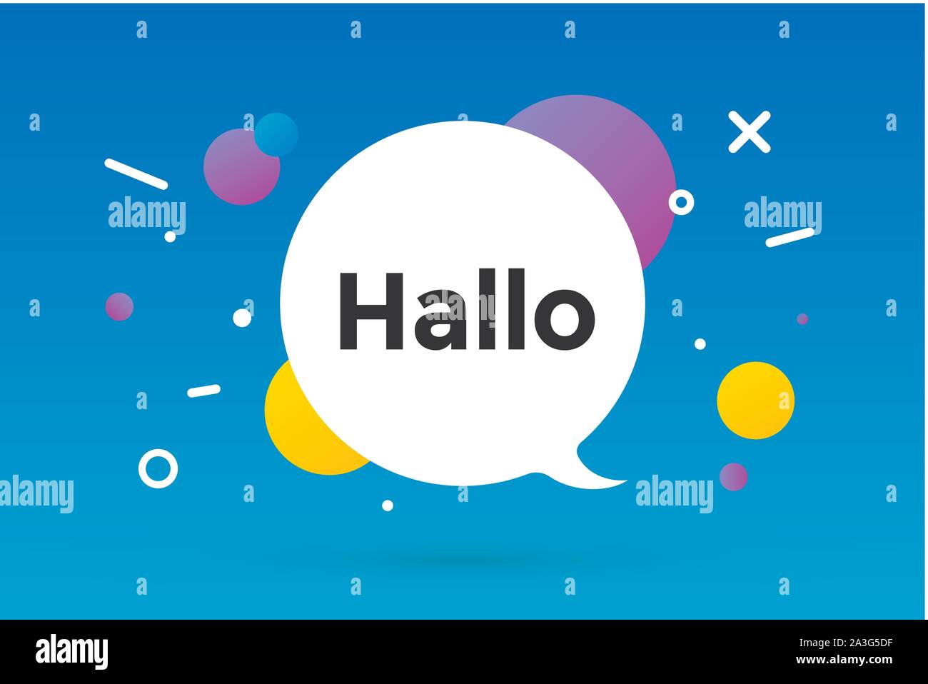 Hallo. Banner, speech bubble, poster and sticker concept Stock Vector ...