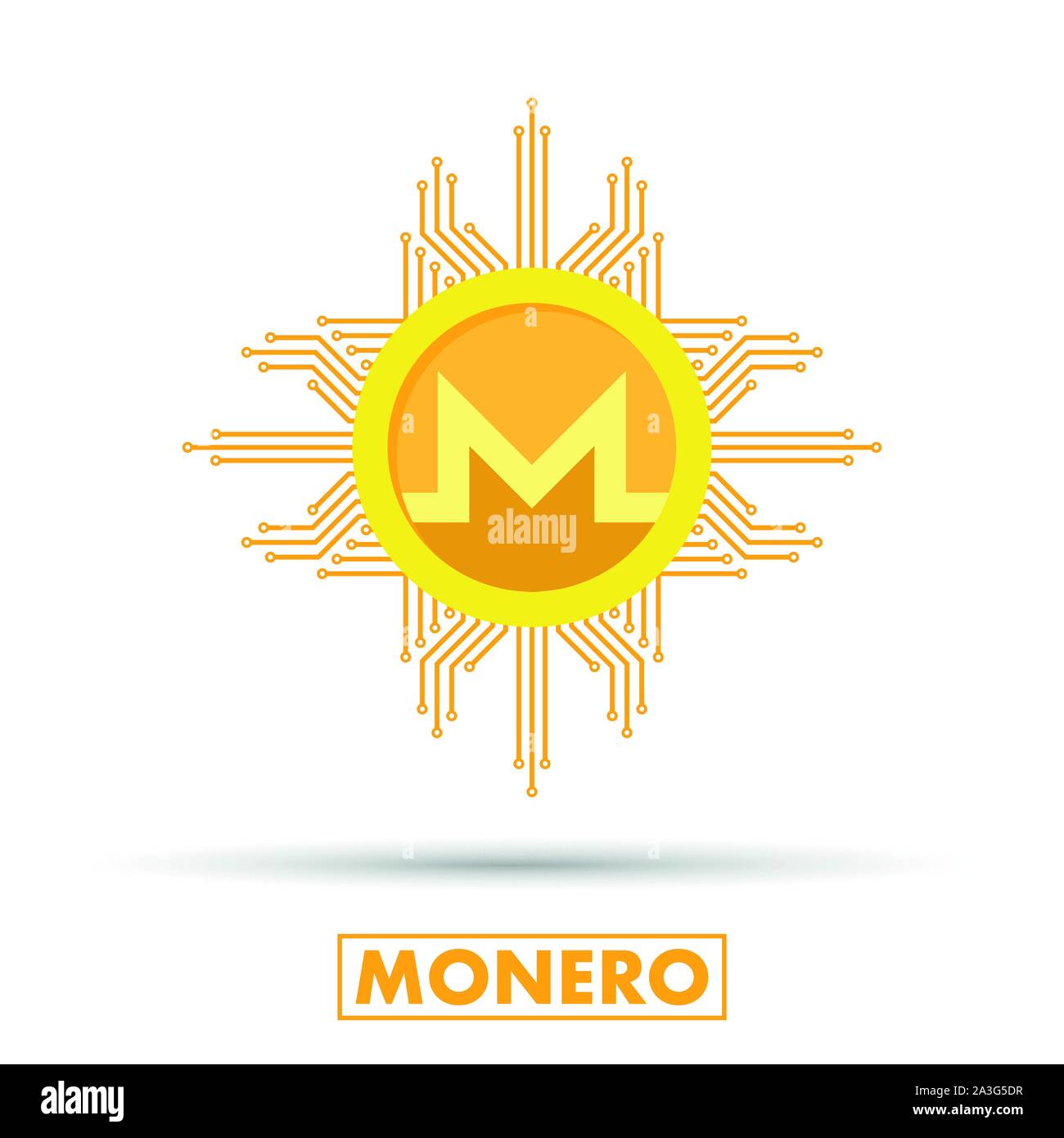 Monero concept. Cryptocurrency logo sigh. Digital money. Block chain ...