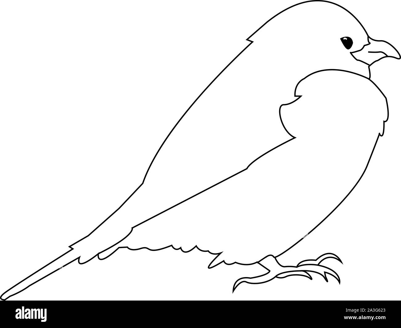 little bird cartoon, line art Stock Photo - Alamy