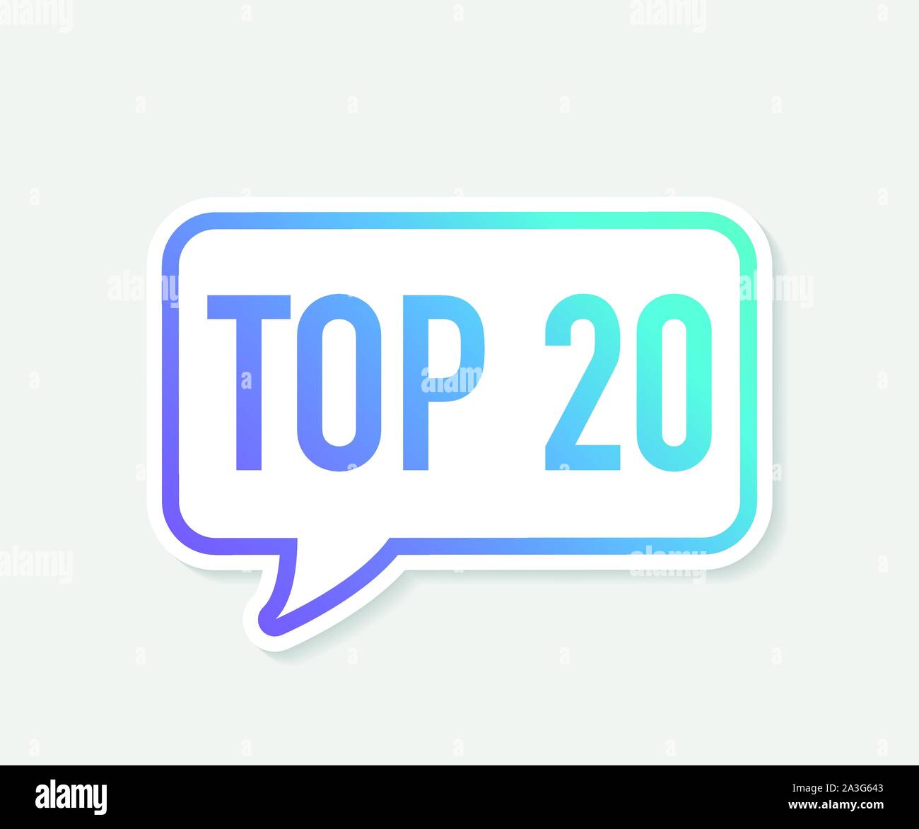 Top 20 - Top twenty vector colorful speech bubble. Vector stock ...