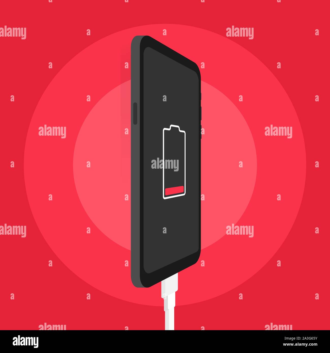 Smartphone charger adapter and electric socket, low battery ...