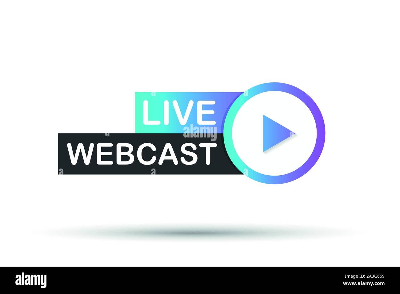 Live Webcast Button, icon, emblem, label. Vector stock illustration ...