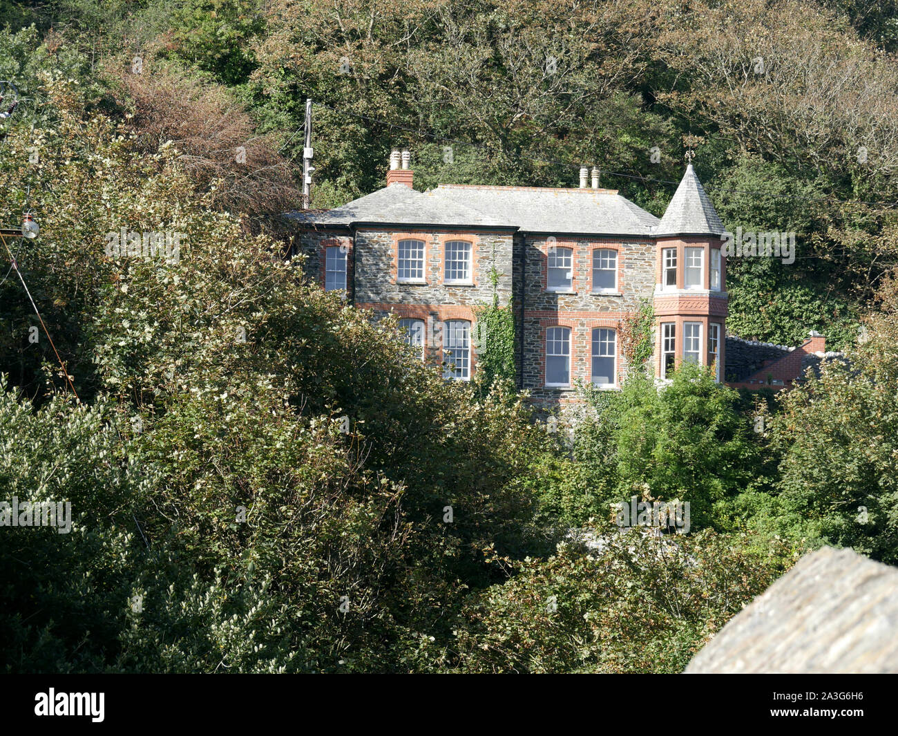 Imposing house on New Road, Boscastle, UK Stock Photo - Alamy