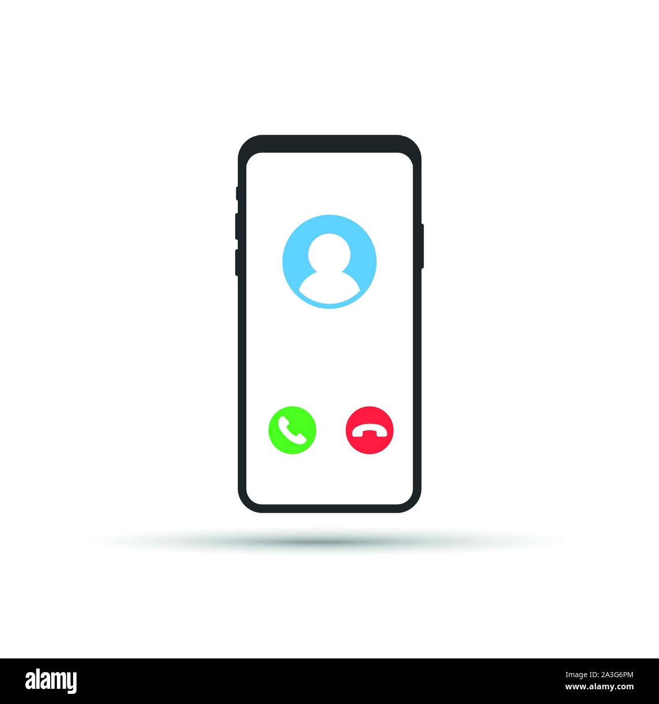 Incoming call. Smartphone with call screen. Vector stock illustration ...