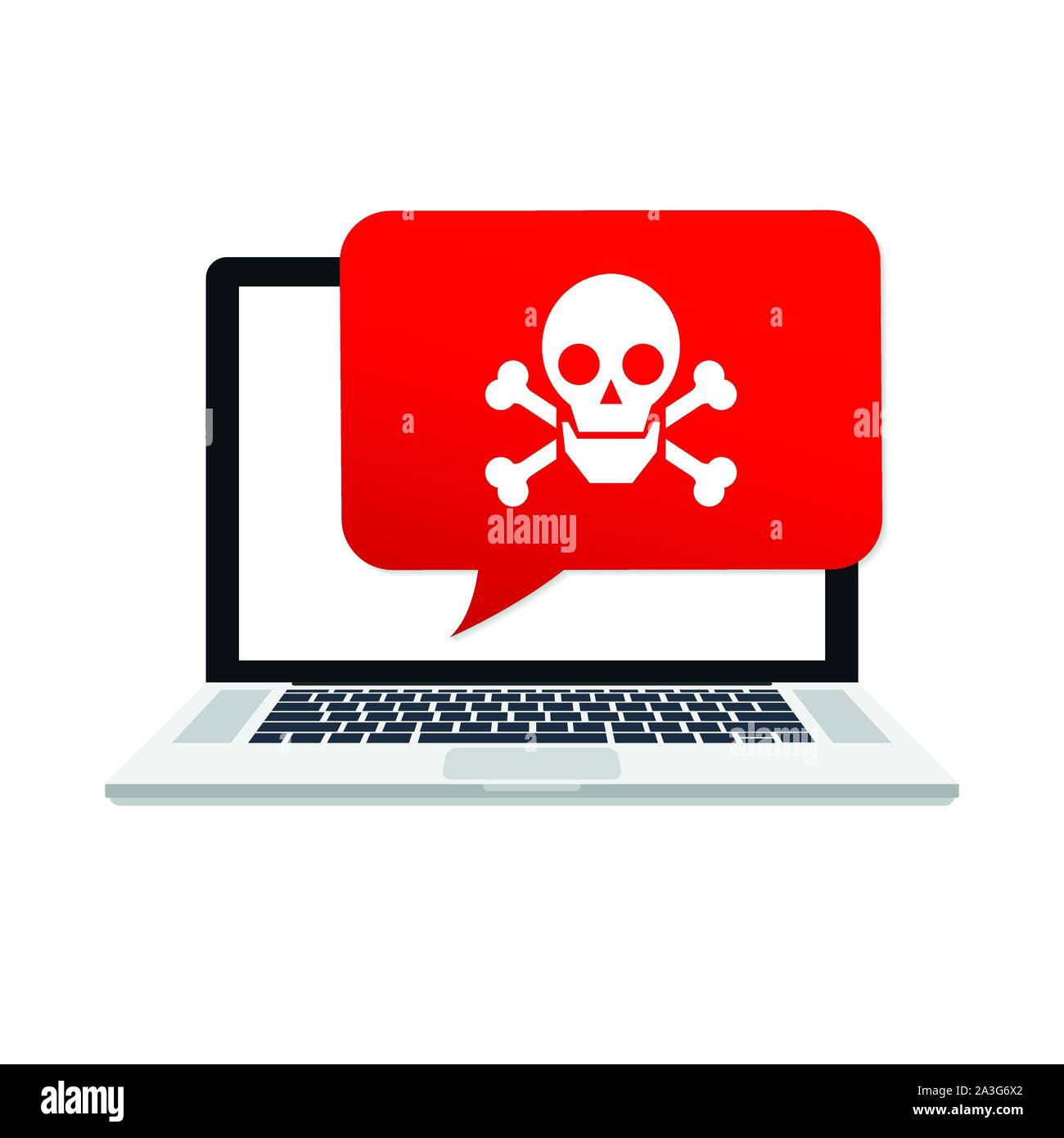 Alert notification on laptop computer vector, malware concept, spam ...