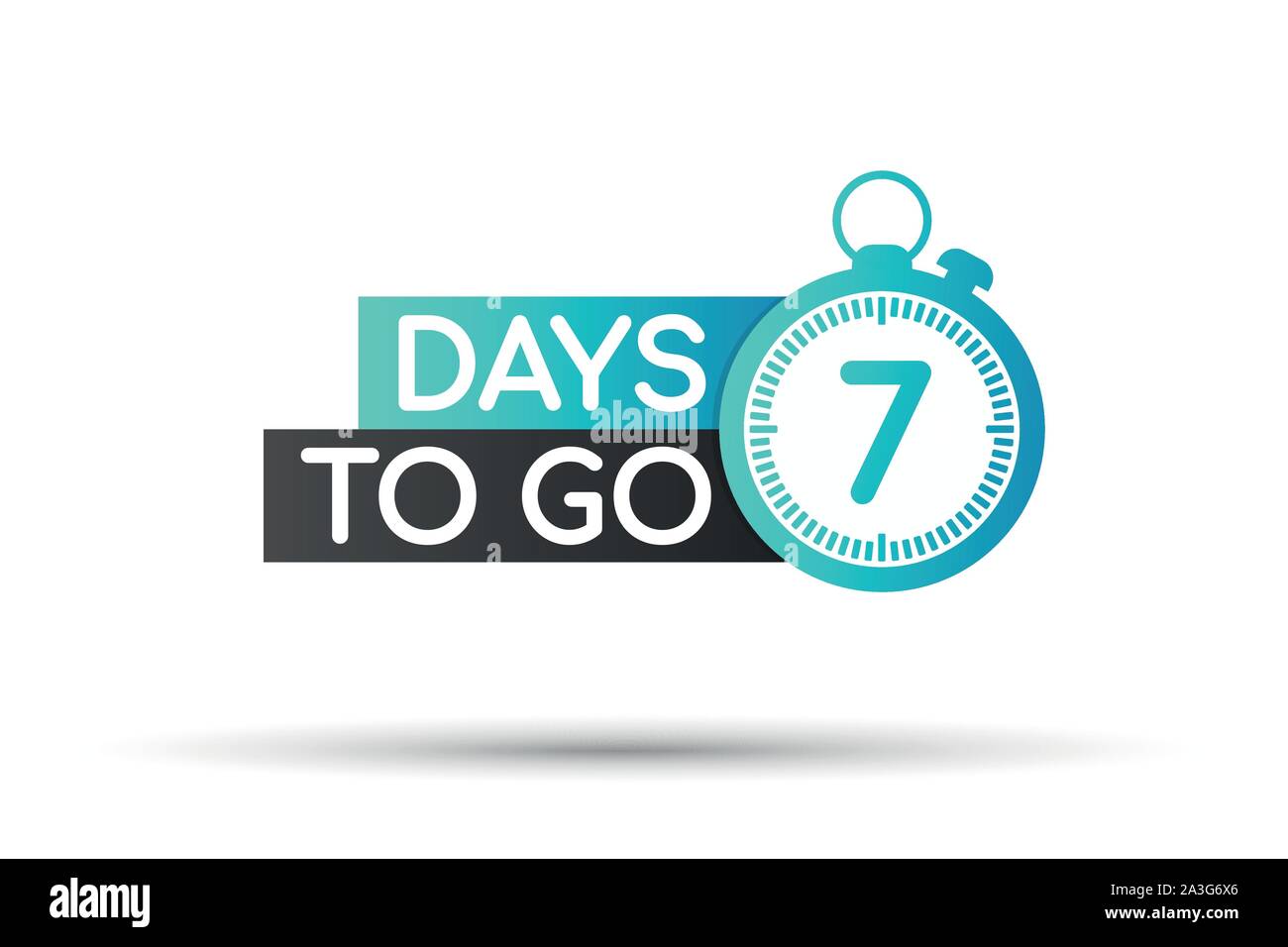 Seven days to go flat icon. Vector stock illustration Stock Vector ...