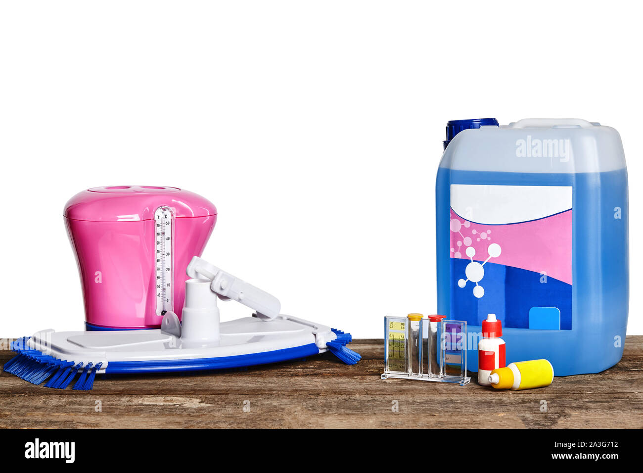 Chemical cleaning product, test tubes, flasks and tools for the ...