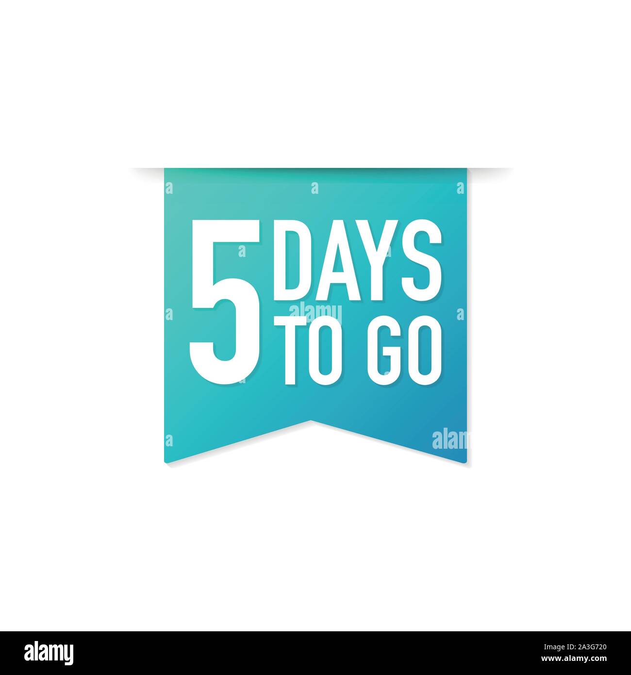 5 Days to go colorful ribbon on white background. Vector stock ...