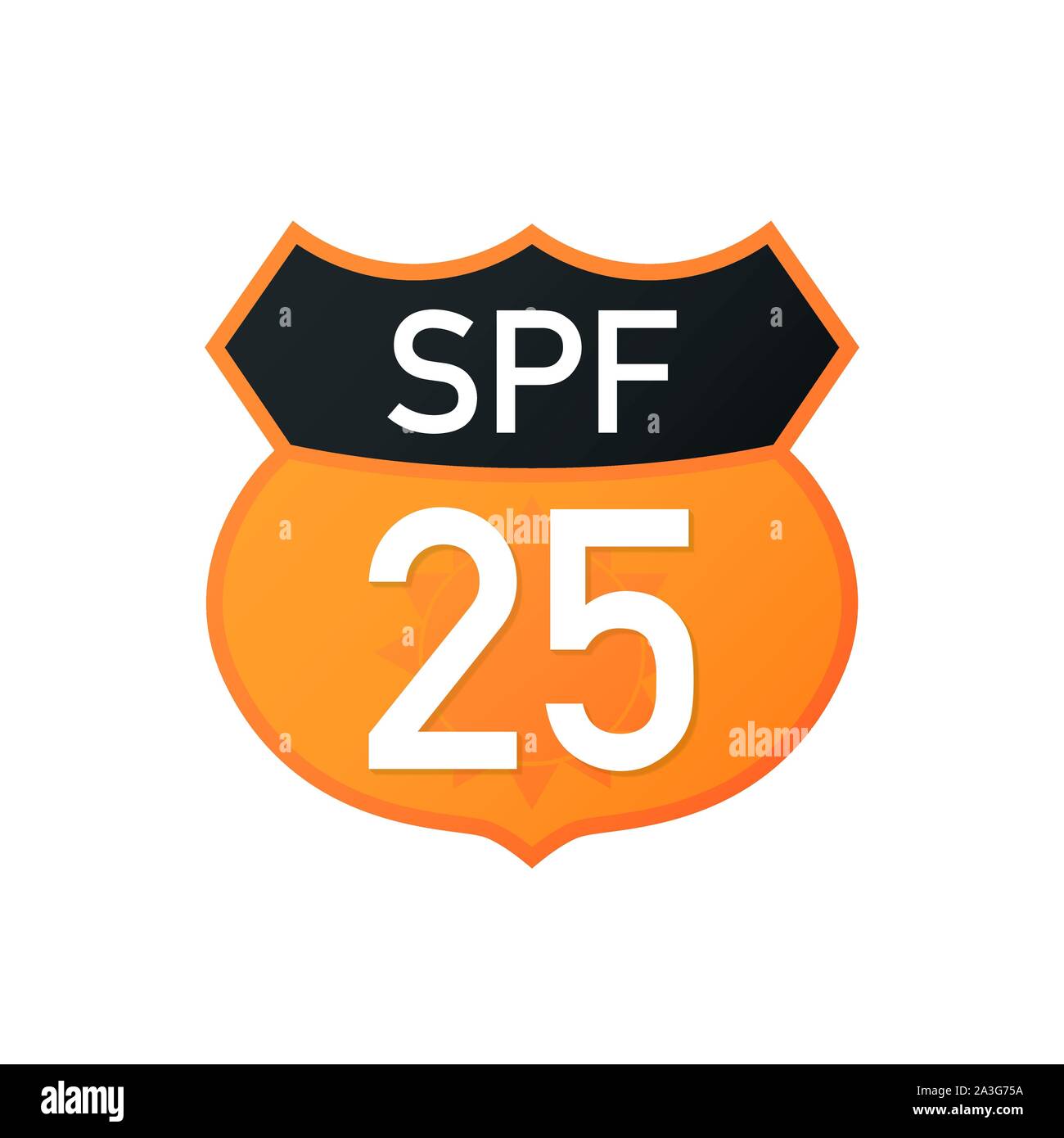 UV, sun protection SPF 25 vector icon on white background. Vector stock ...