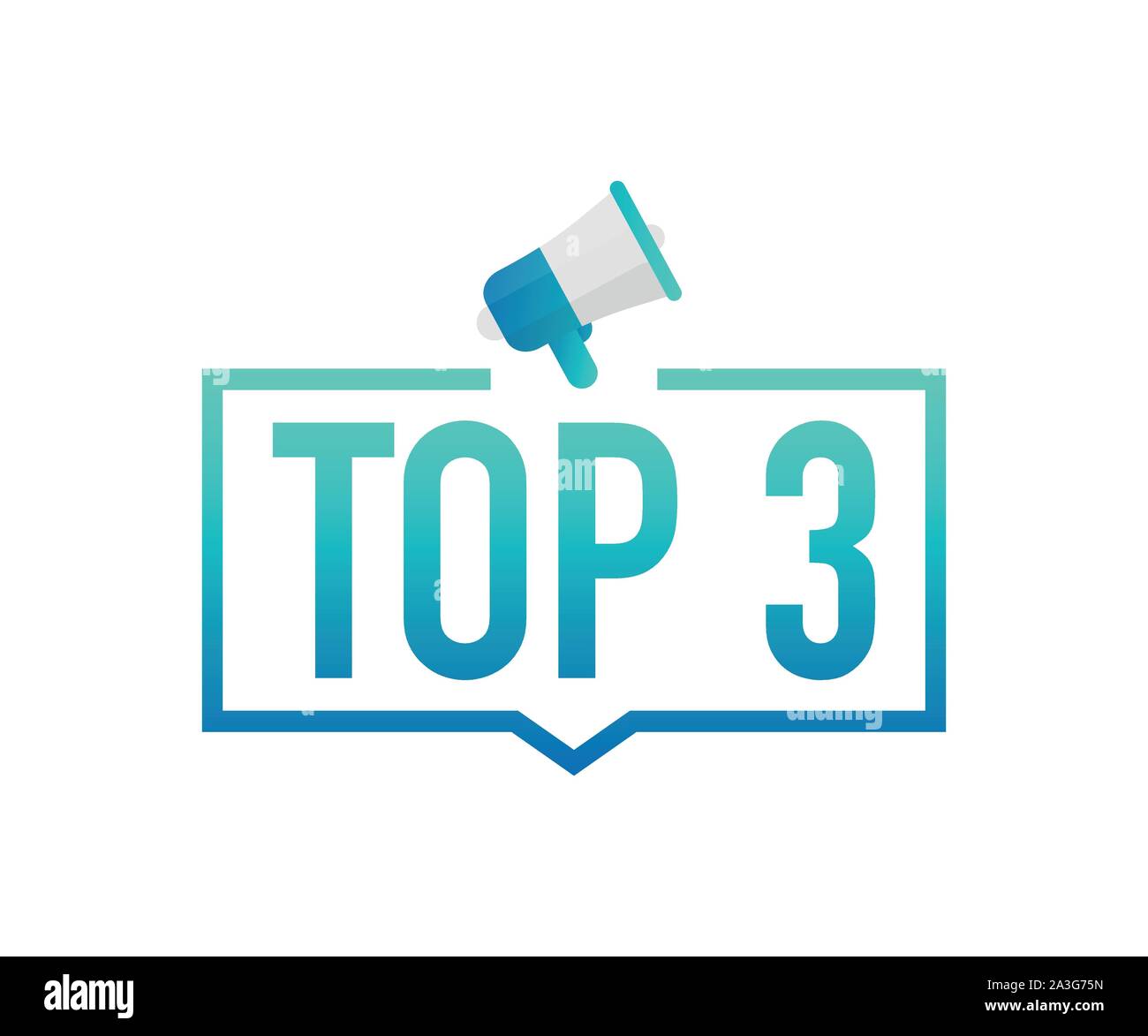 Top 3 - Top Three colorful label on white background. Vector stock ...