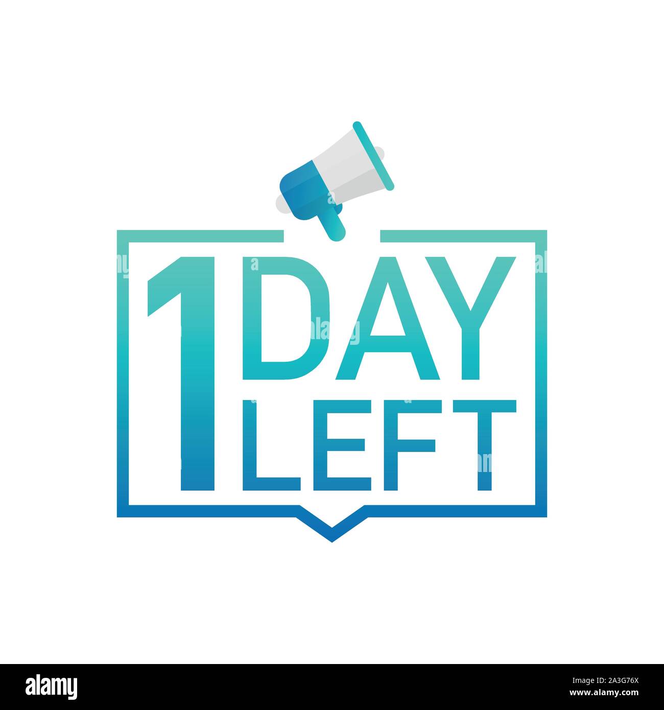 1 Day Left label on white background. Flat icon. Vector stock ...
