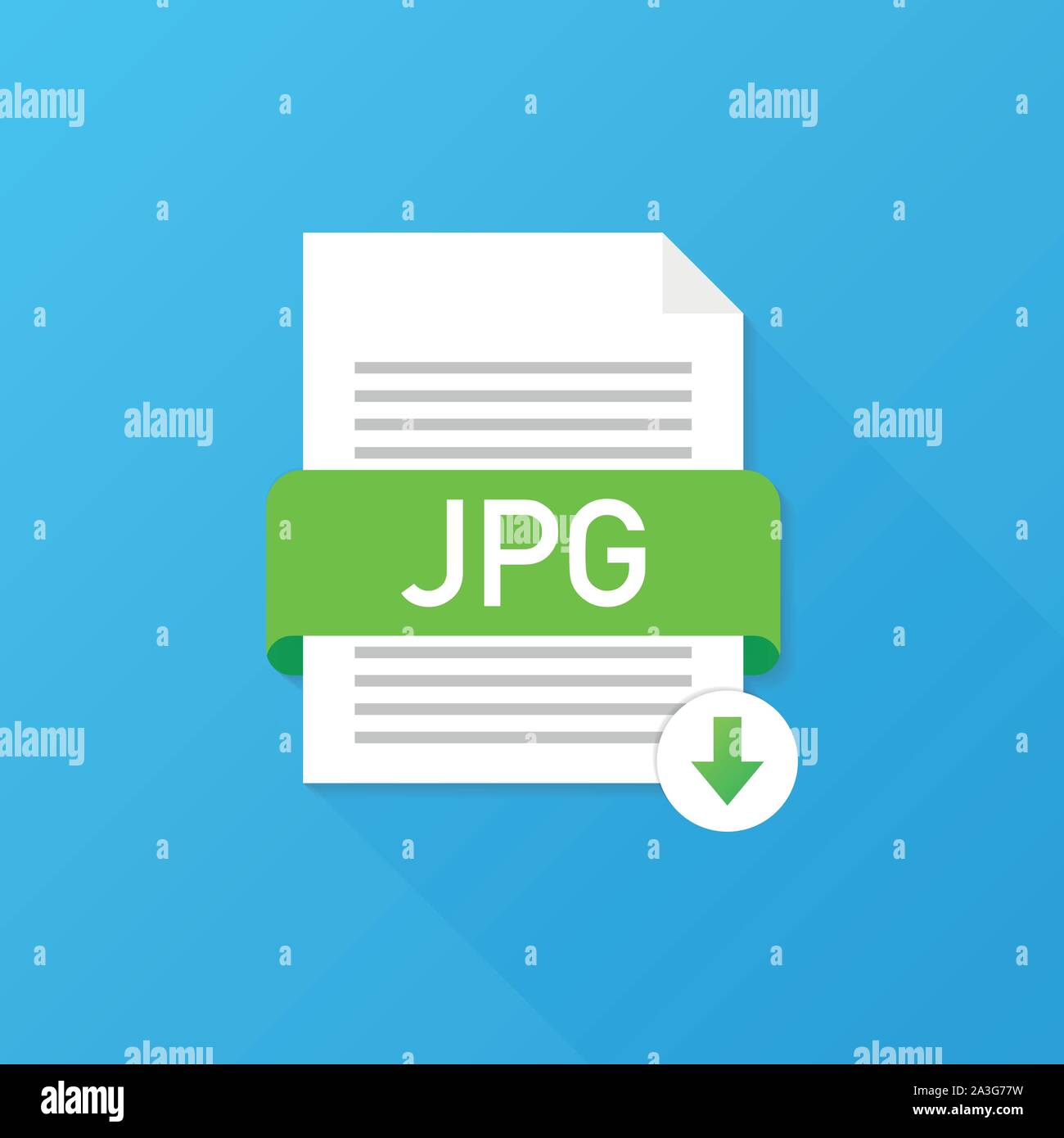 Download JPG button. Downloading document concept. File with JPG label and down arrow sign ...