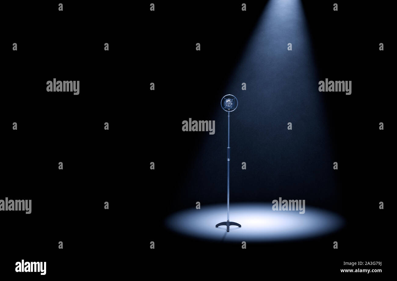 Microphone On Stage Spotlight High Resolution Stock Photography and ...