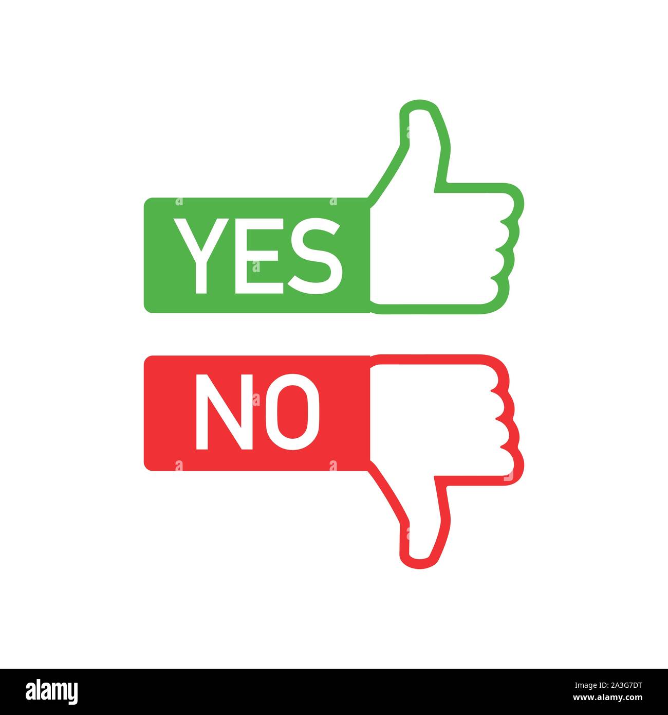 Do's and Don'ts like thumbs up or down. flat simple thumb up symbol ...