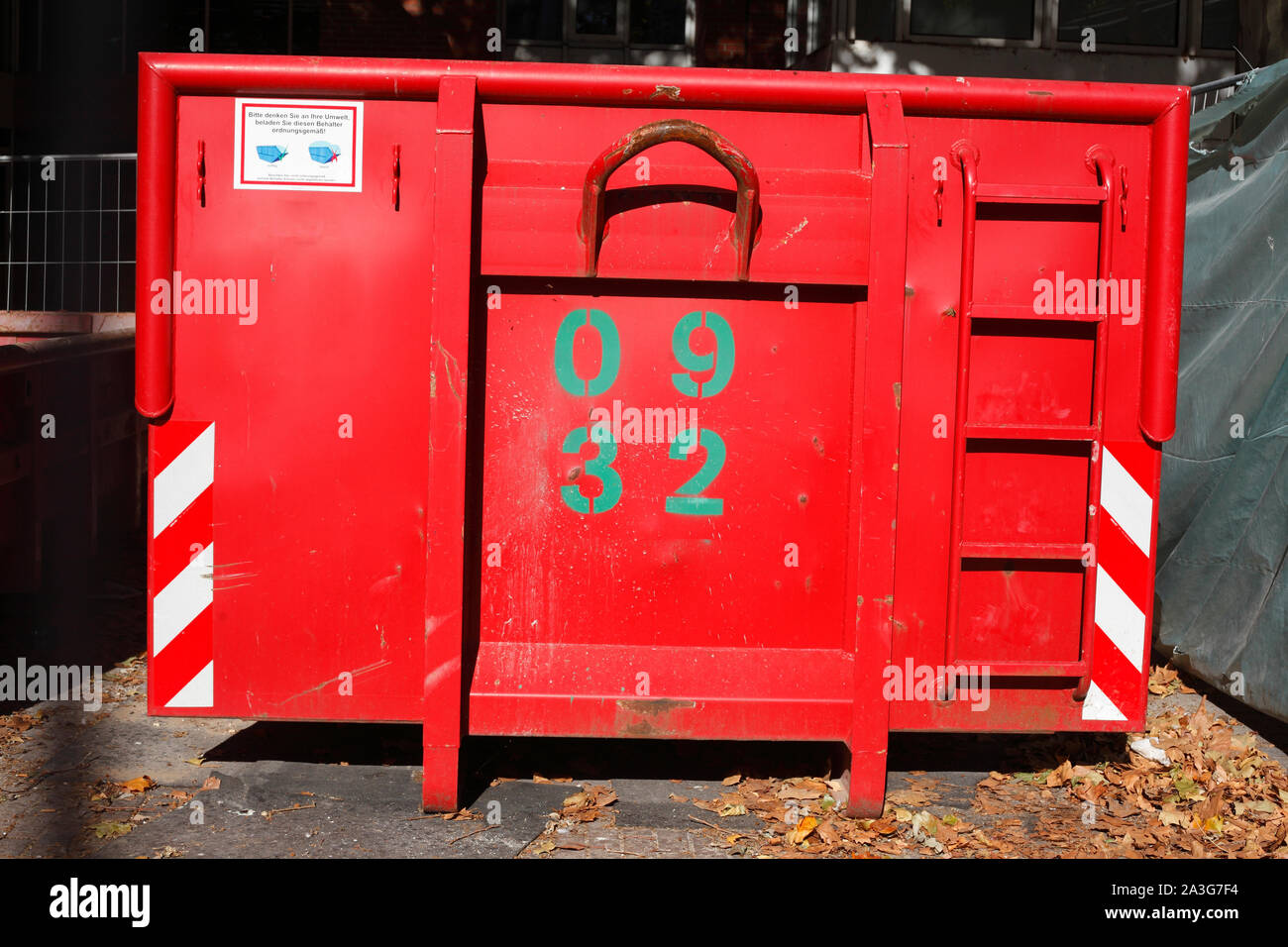 Red sedimentation trough for rubble, Germany, Europe Stock Photo - Alamy