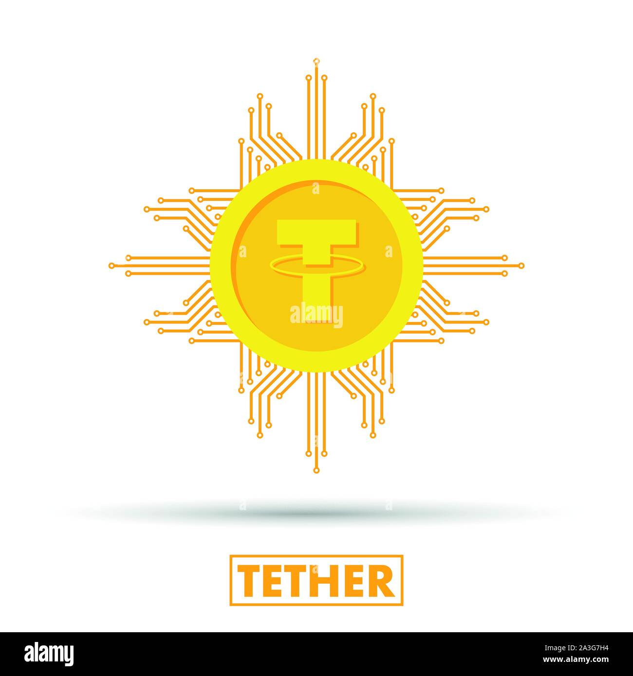 Tether concept. Cryptocurrency logo sigh. Digital money. Block chain ...