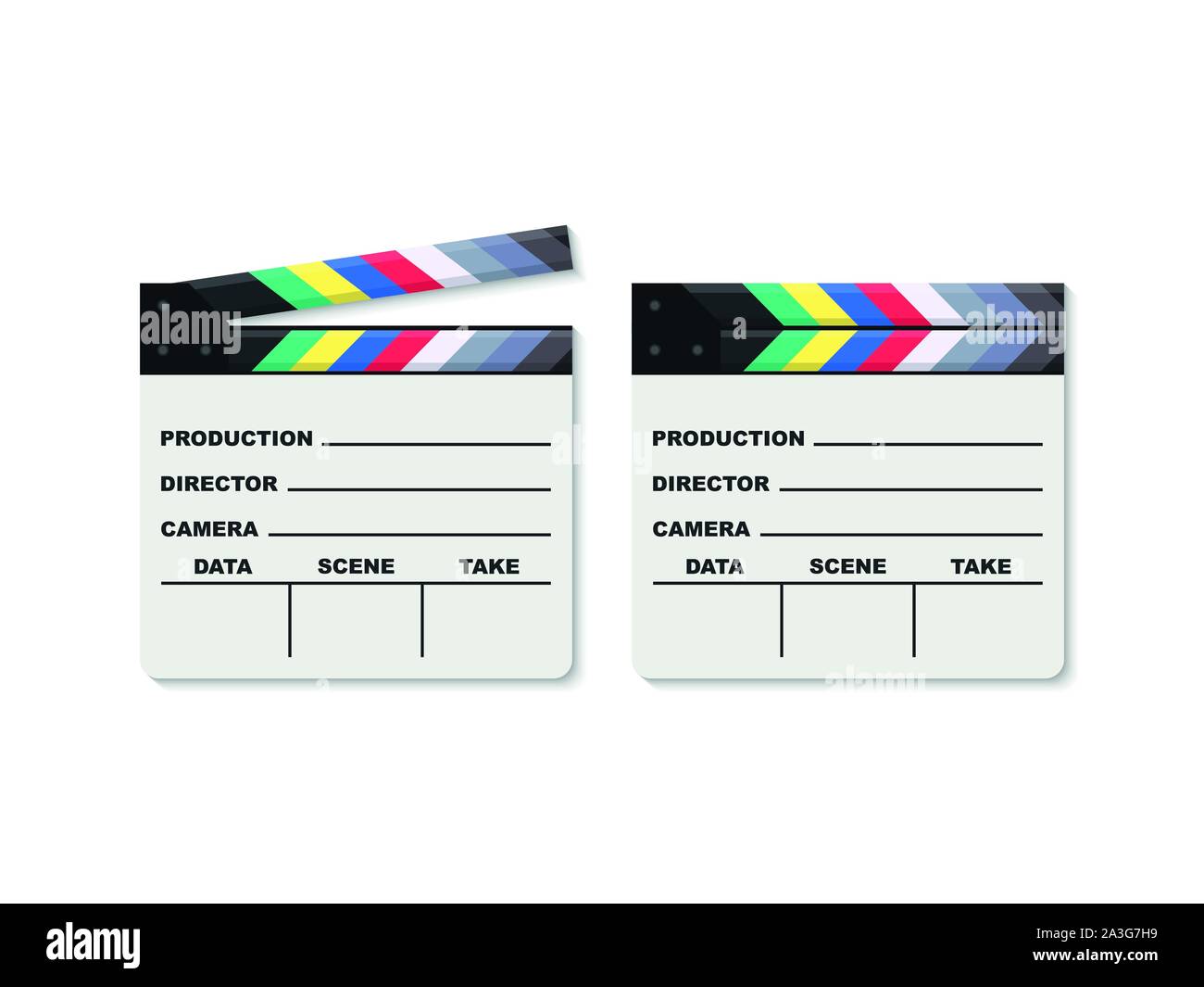 Black closed clapperboard. Realistic vector stock illustration Stock ...