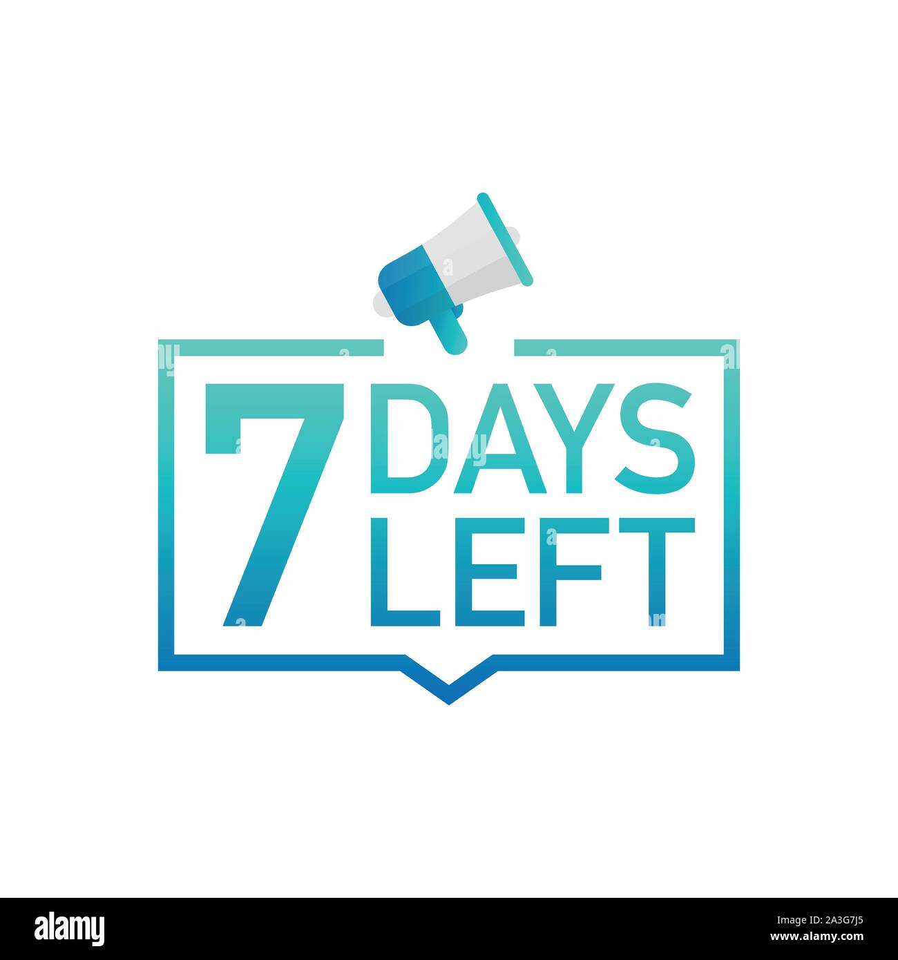 7 Days Left label on white background. Flat icon. Vector stock ...